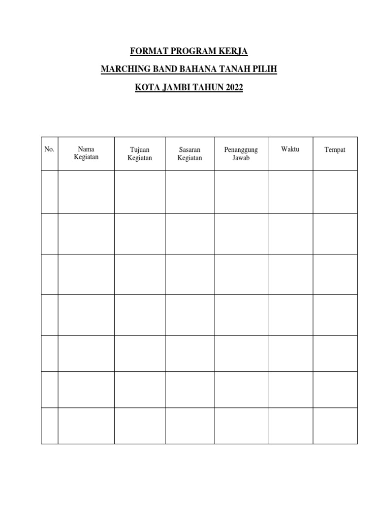 Format Program Kerja BTP 2022 | PDF
