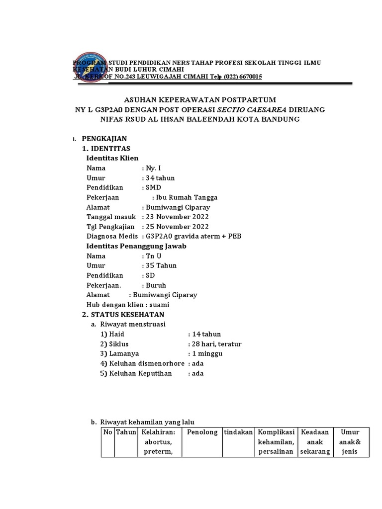 LK Ruang Nifas Hary M Nesta | PDF