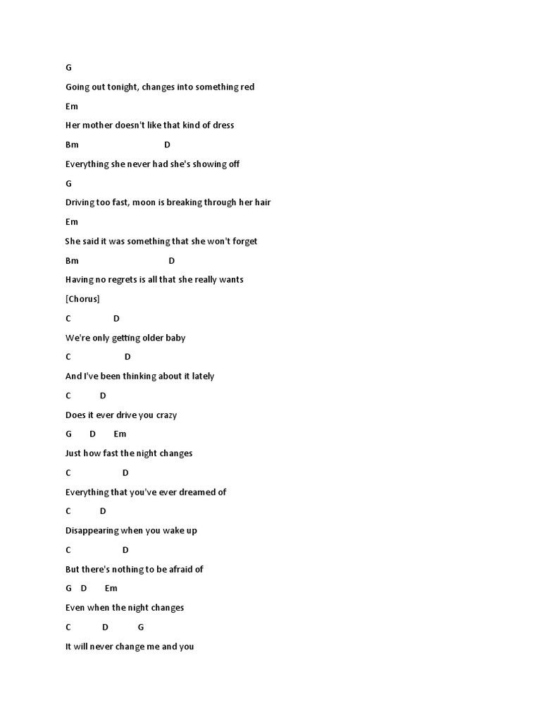 Night Changes One Direction | PDF