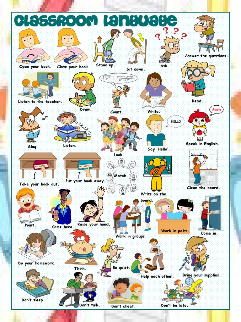 Classroom Language Picture Dictionary | PDF