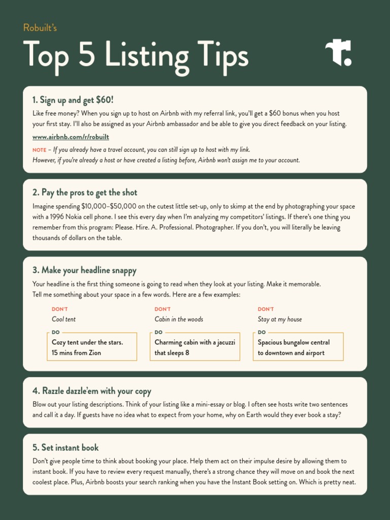 Robuilt Handout Top 5 Listing Tips | PDF