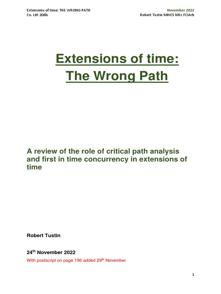 Extensions of Time - The Wrong Path | PDF | Employment | Damages