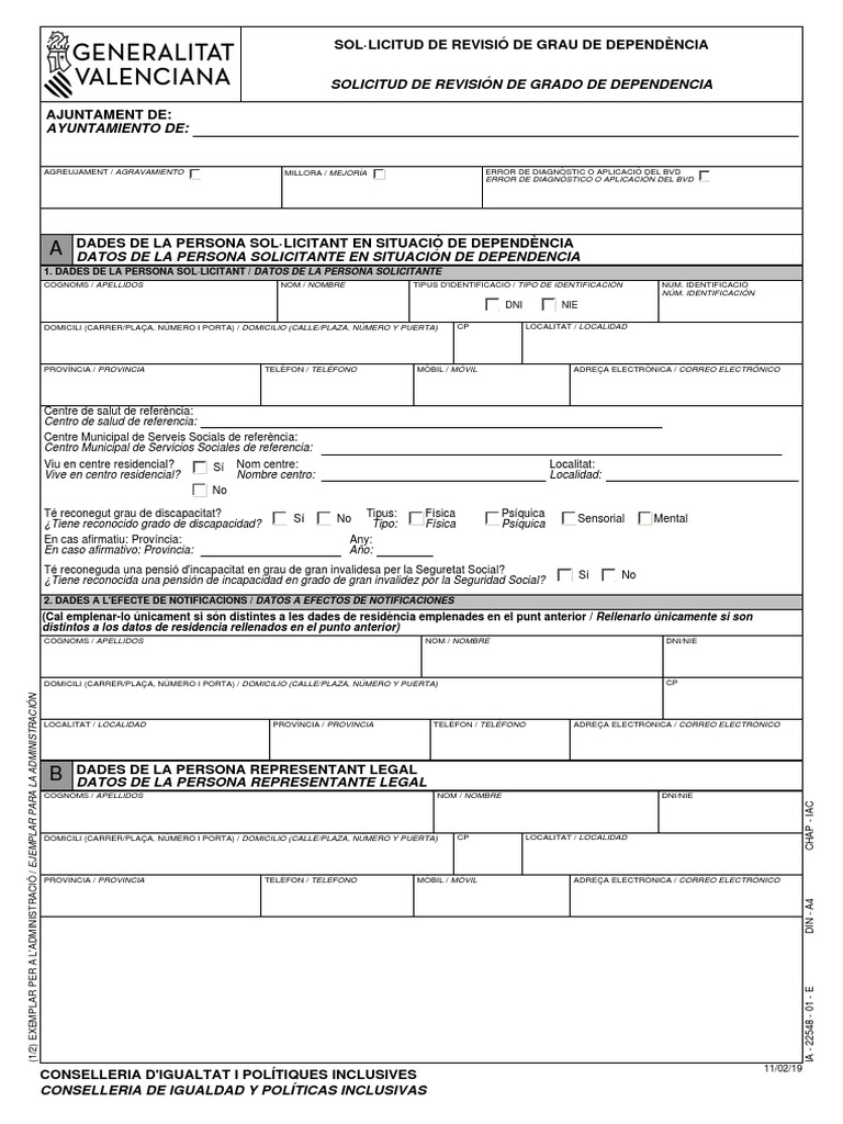 Revisión Del Grado de Dependencia | PDF