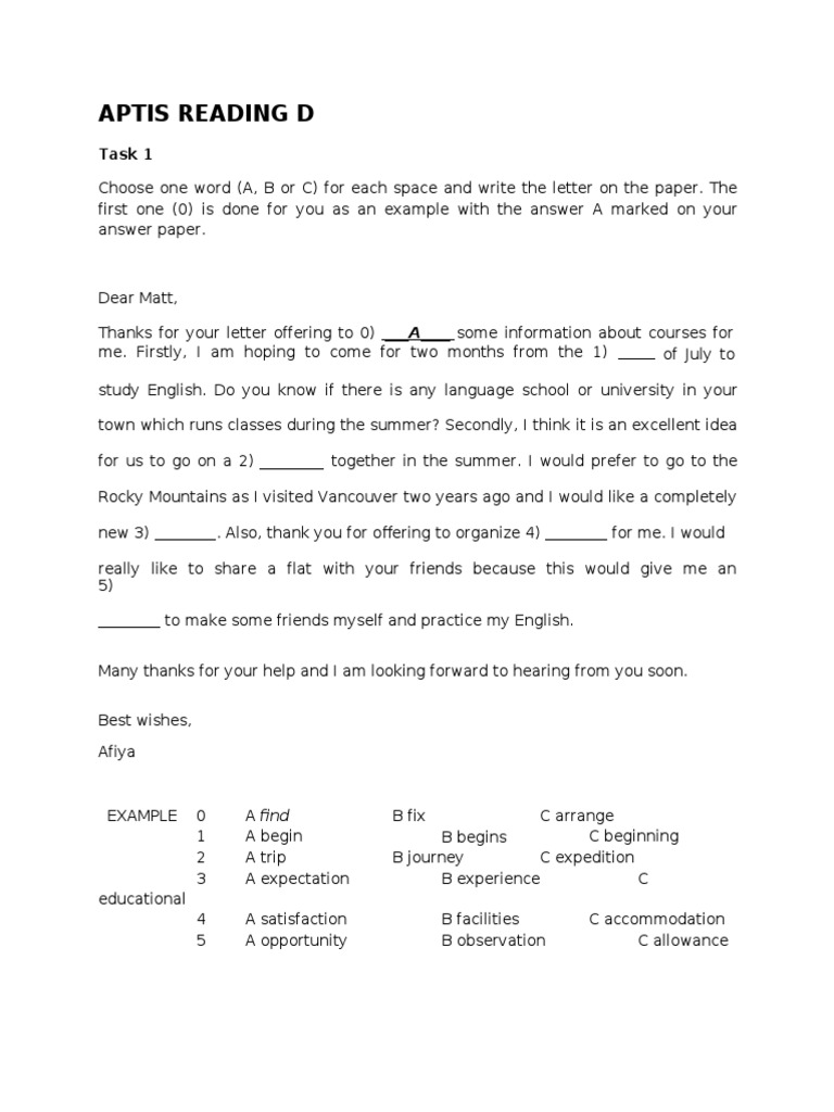 Reading Grammar Vocabulaty Aptis D | Download Free PDF | Friendship | Angelina Jolie