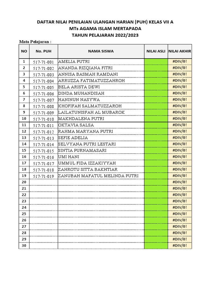 Aplikasi Katrol Nilai Puh | PDF