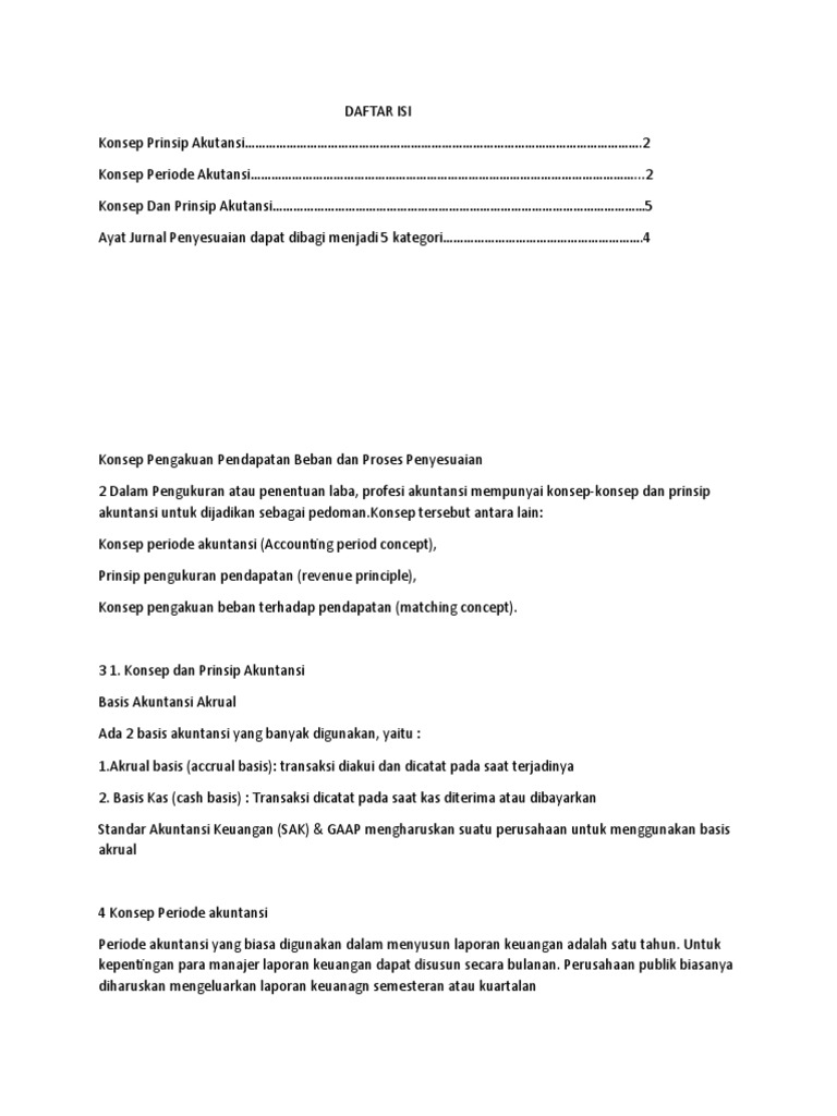 Pengakuan Pendapatan, Beban Dan Proses Penyesuaian | PDF