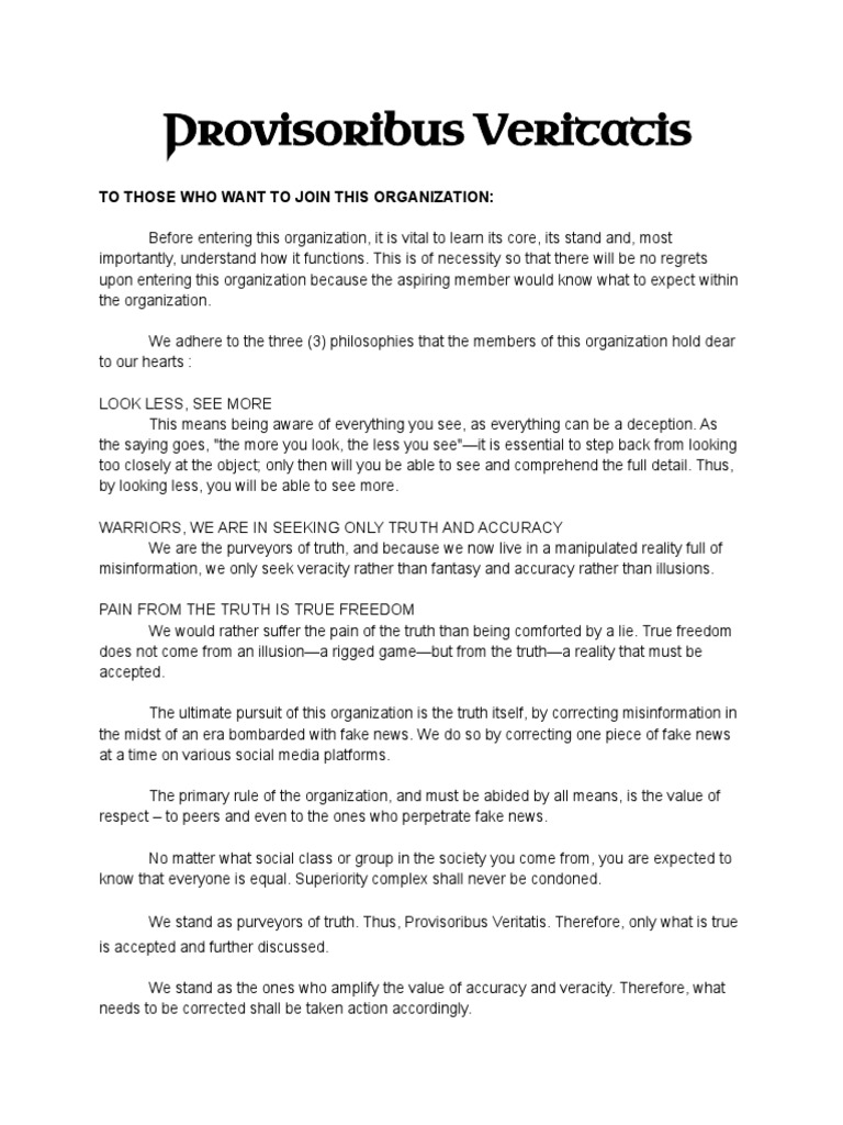 Provisoribus Veritatis | PDF | Truth | Communication