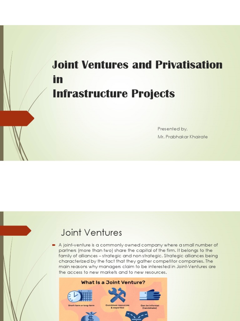 Joint Ventures in Indian Infrastructure | PDF | Joint Venture | Economies