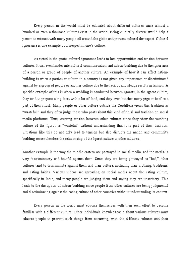 The Importance of Cultural Education and Understanding in Promoting ...