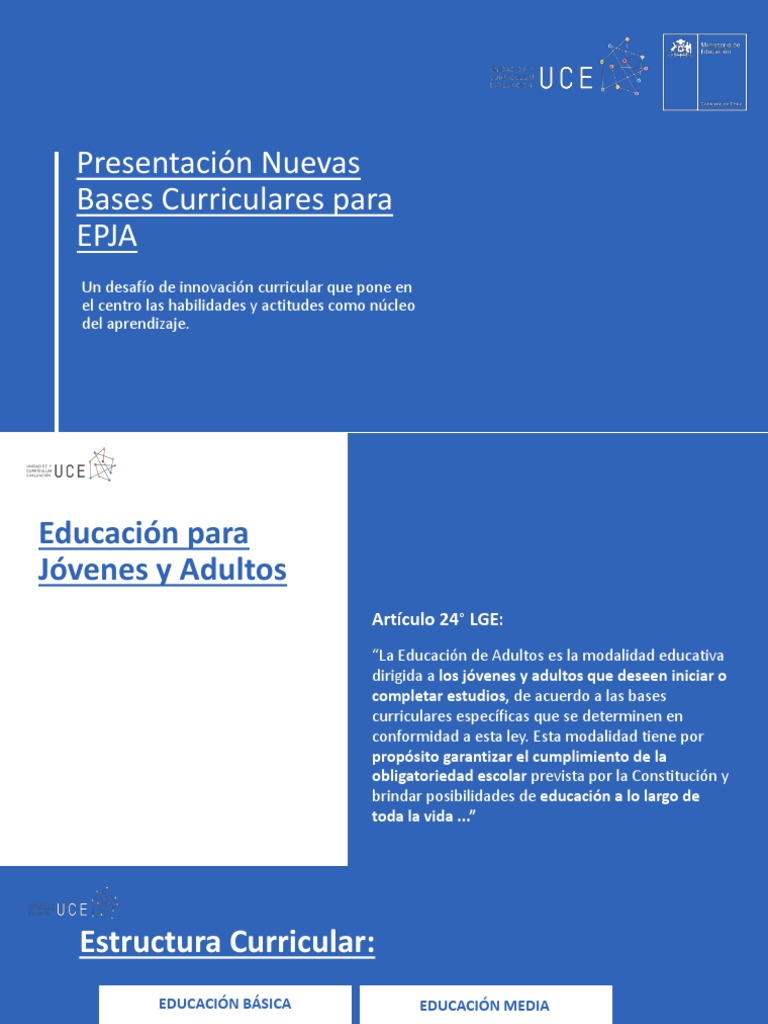 Presentacion BBCC EPJA | PDF | Plan de estudios | Aprendizaje