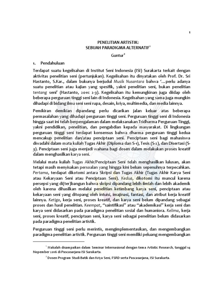 Paradigma Penelitian Artistik | PDF
