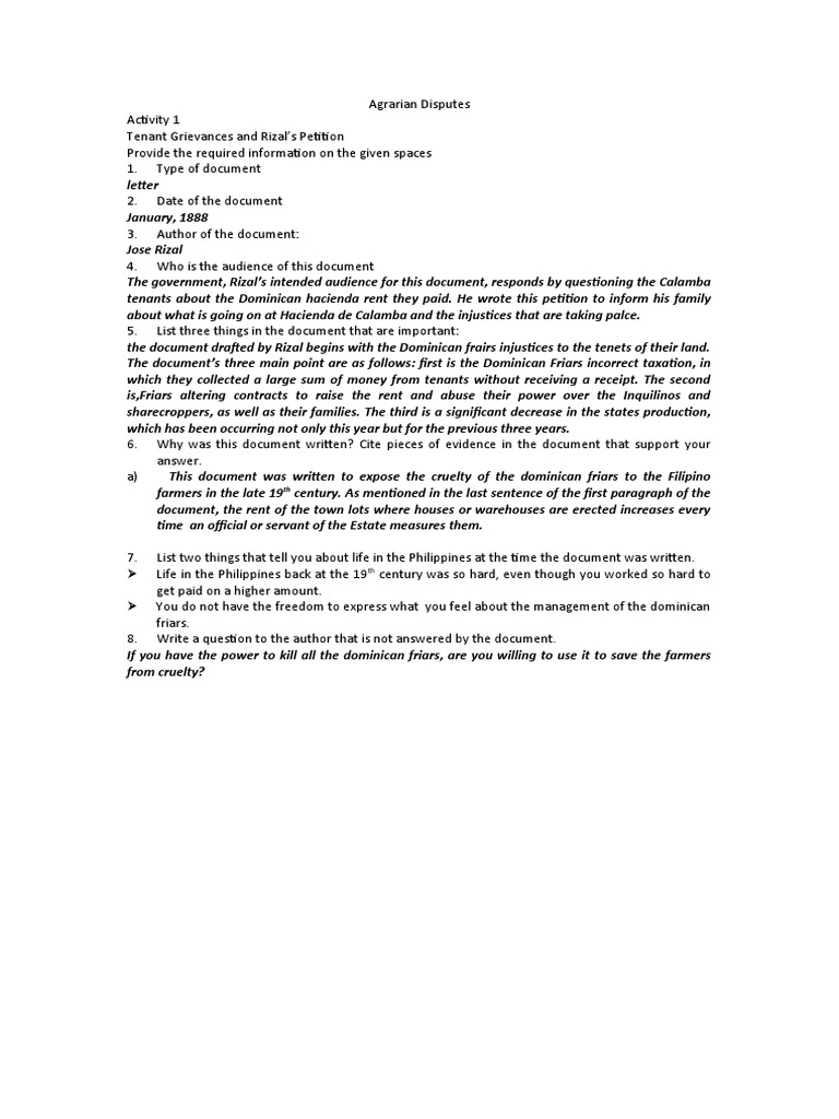 Agrarian Disputes | PDF