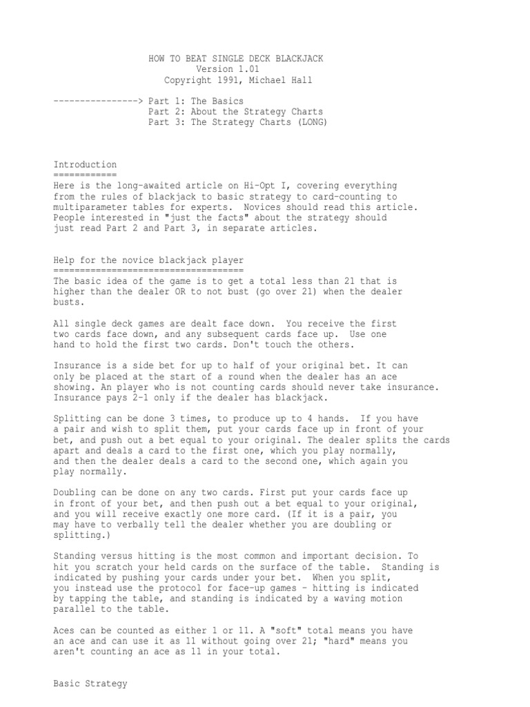 Multi Parameter Hi Opt 1 | PDF | Card Counting | Playing Cards