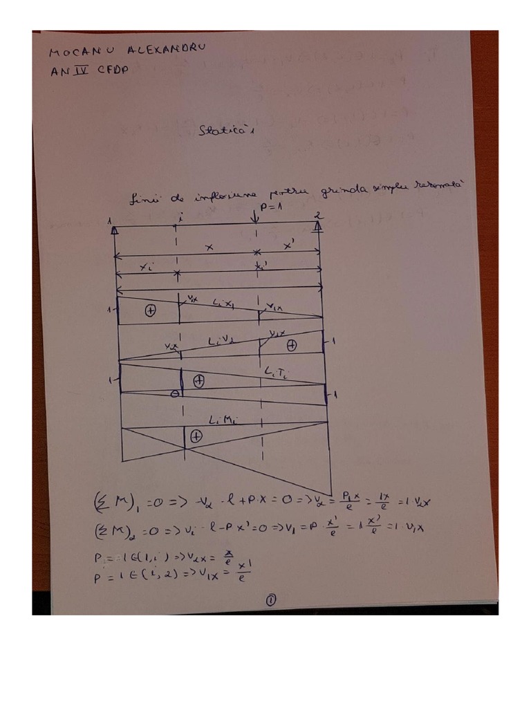 Statica 1 Mocanu Alexandru CFDP | PDF
