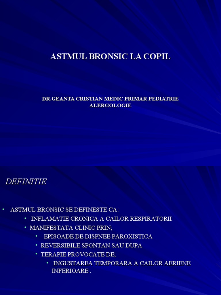 Astmul Bronsic La Copil | PDF