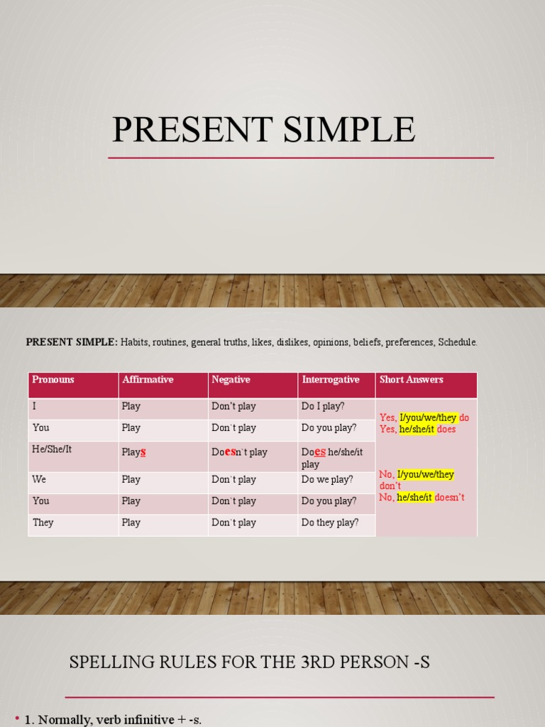 Present Simple | Download Free PDF | Grammar | Linguistic Morphology