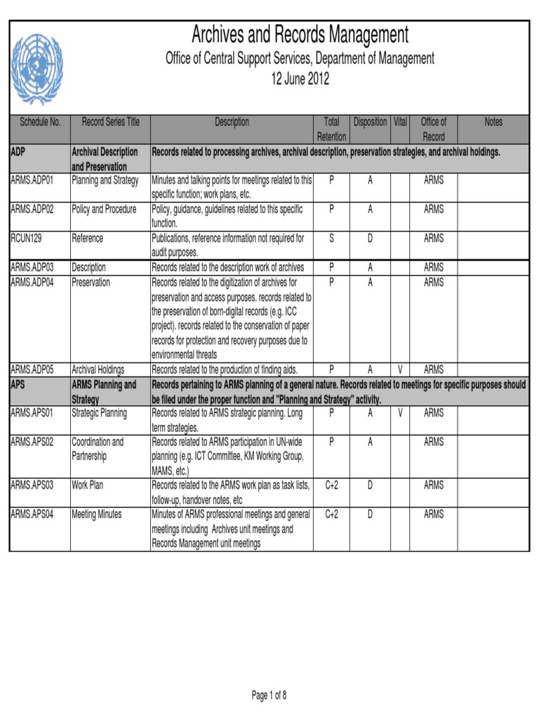 Arms Archives and Records Management Section | PDF