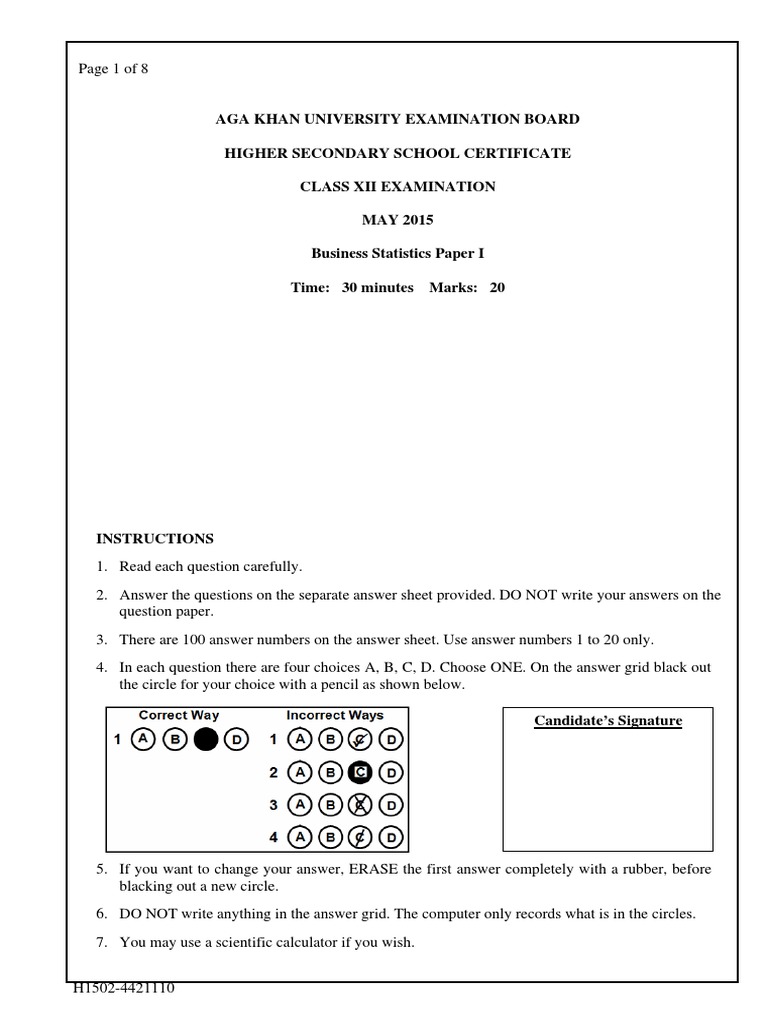 Business Statistics HSSC II Paper I | PDF | Statistics | Statistical Theory