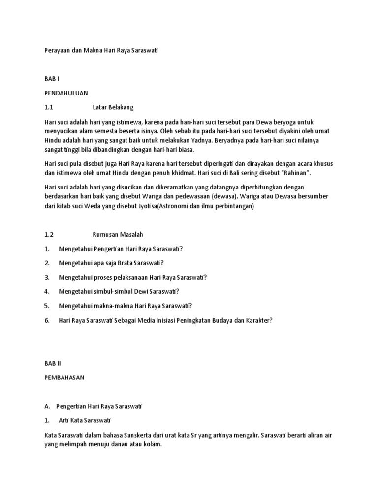 Simbol-Simbol dan Makna Hari Raya Saraswati | PDF Simbol-Simbol dan Makna Hari Raya Saraswati | PDF