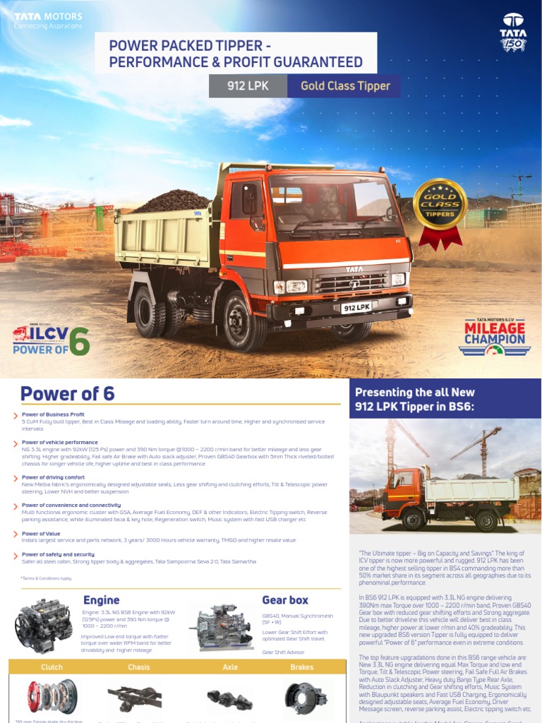 TATA 912 LPK Overview - Specs, Features & Images | PDF | Truck | Clutch