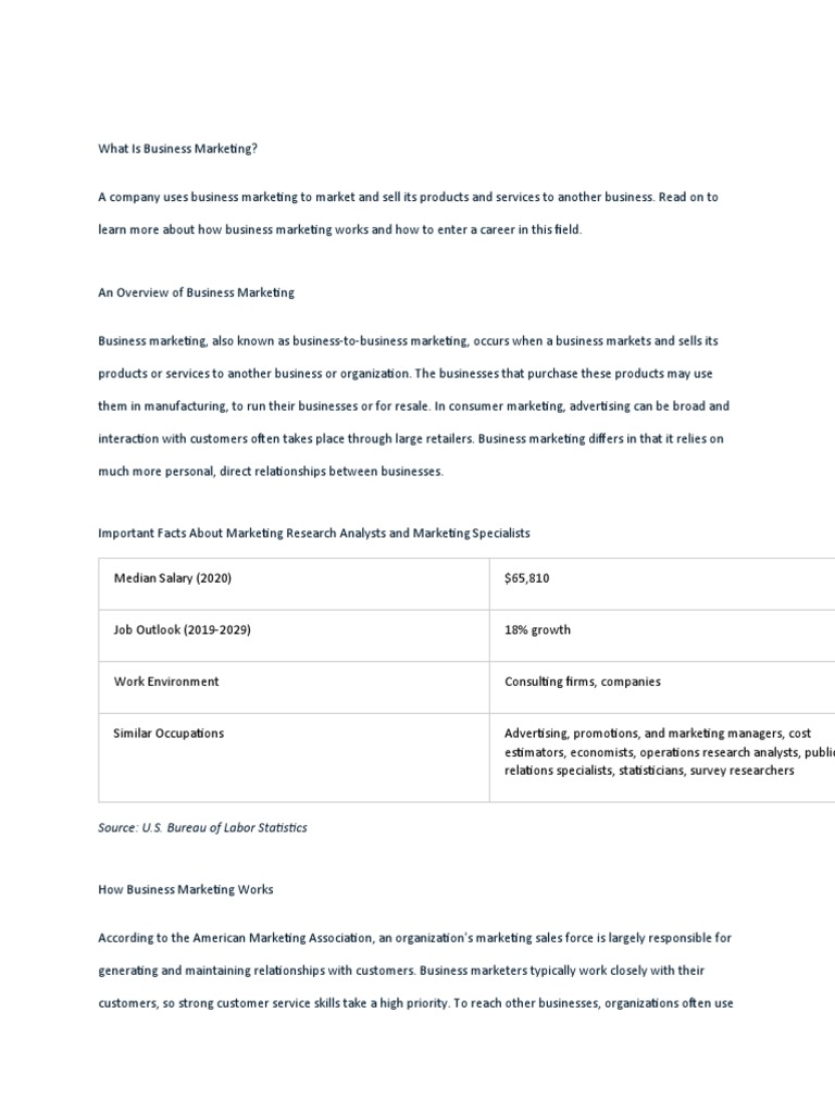 Business Marketing | PDF | Marketing | Mass Media