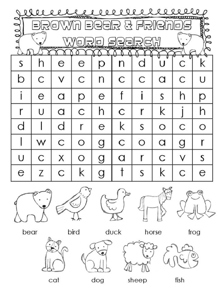 1st Grade Animal Word Search | PDF