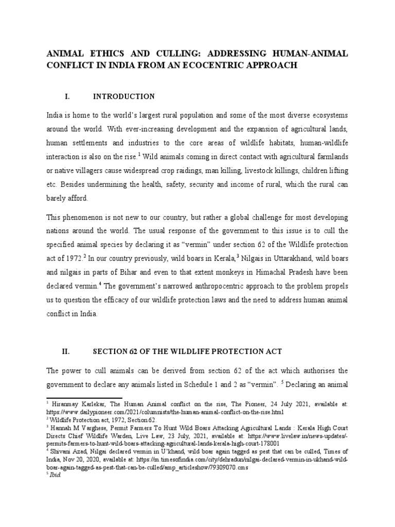 Animal Ethics and Culling Final | PDF | Organisms