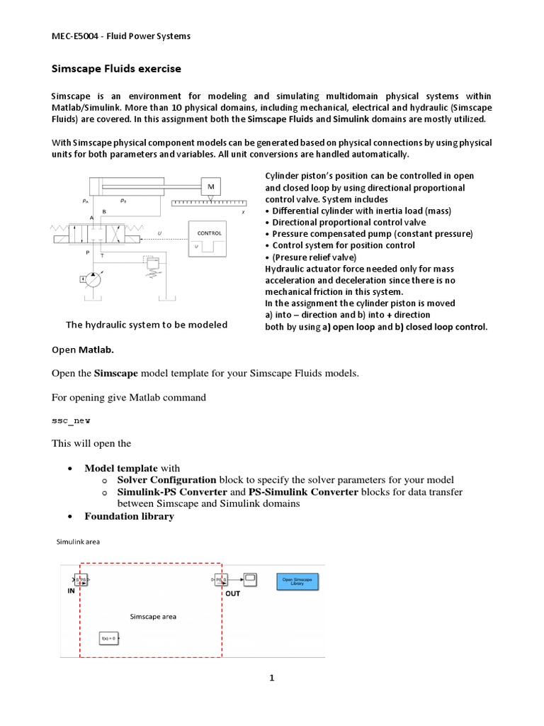 Simscape Fluids Exercise 2019 | PDF | Valve | Pump