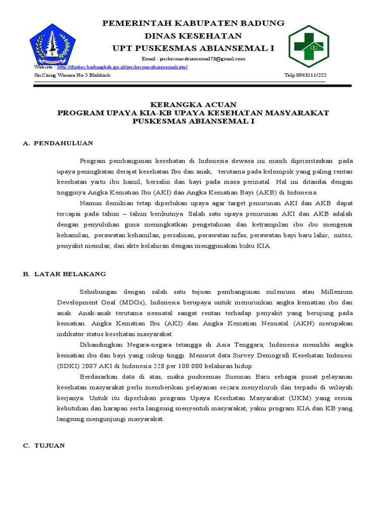 Kerangka Acuan Kia KB | PDF