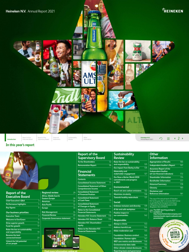 Heineken NV Annual Report 2021 25-02-2022 | PDF | Brand | Sustainability