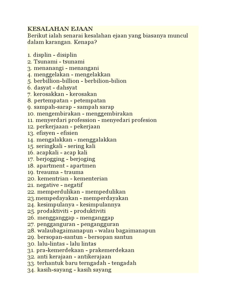 Kesalahan Ejaan | PDF