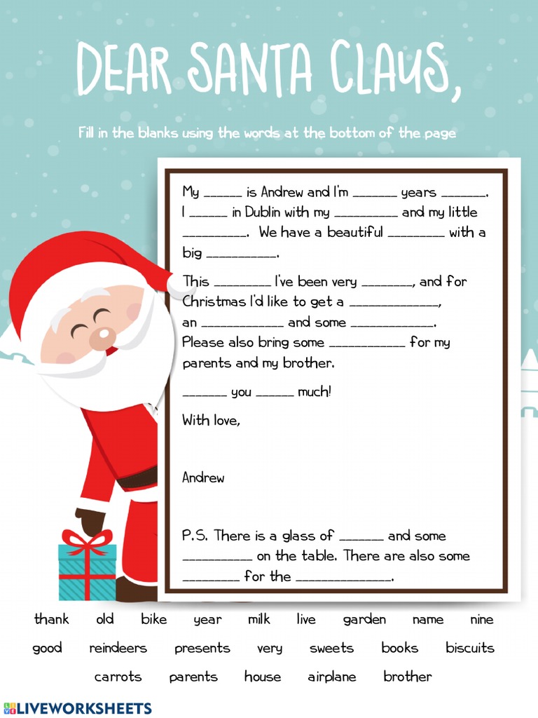 Worksheet - Letter To Santa | PDF