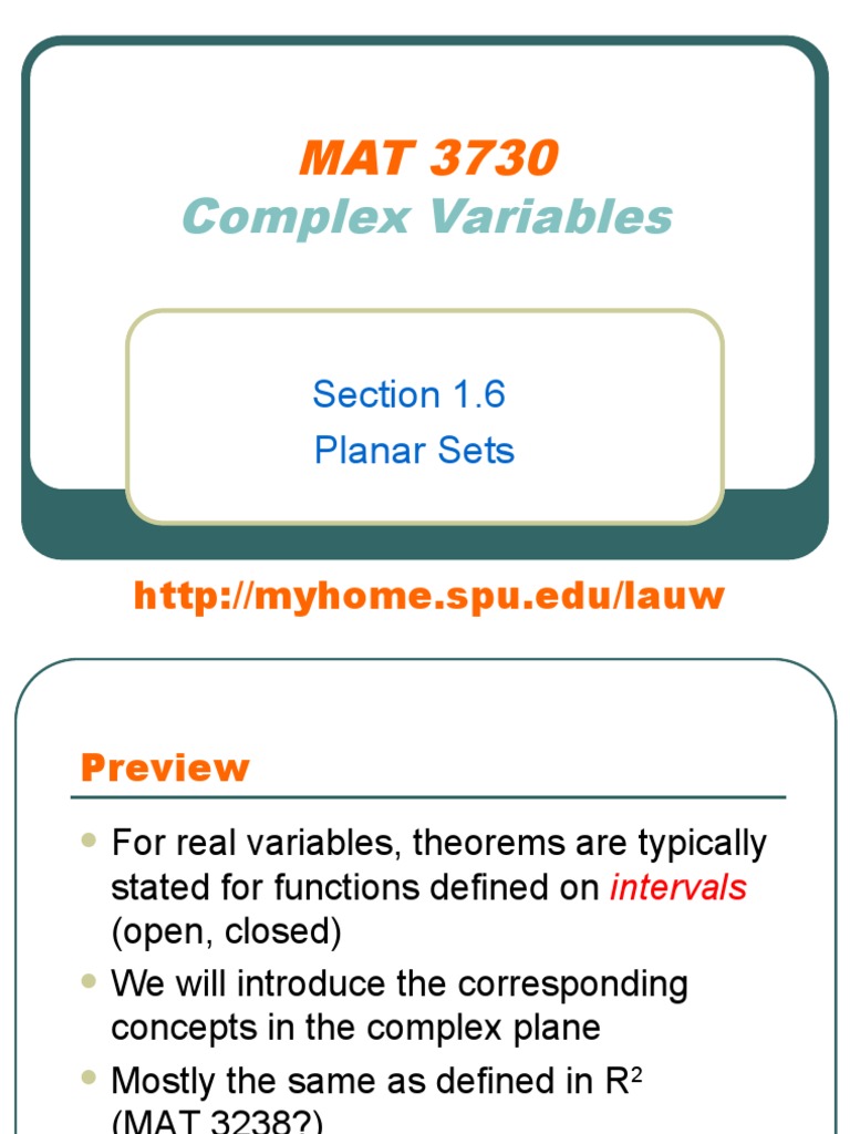 1.6 Planar Sets | PDF | Function (Mathematics) | Real Analysis
