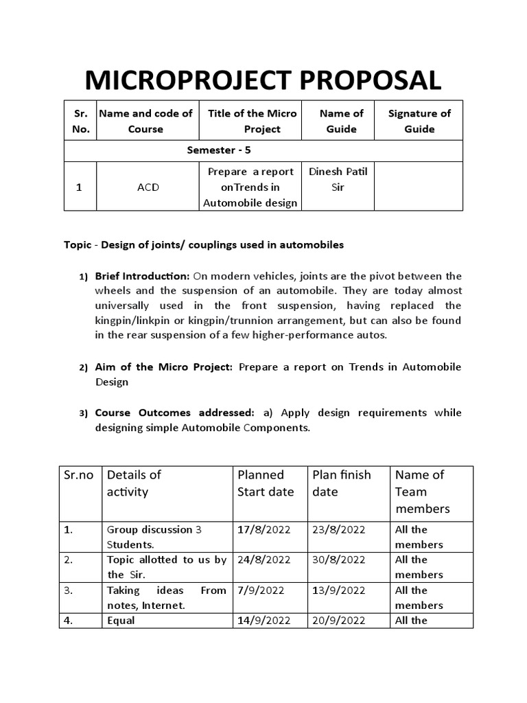 Acd Microproject Proposal | PDF | Computing