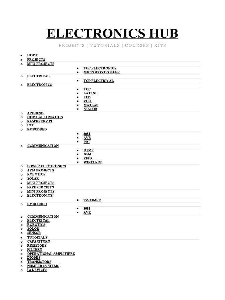 Electronics Hub | PDF | Arduino | Relay