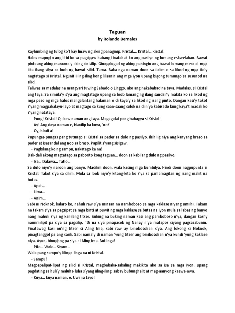 Taguan by Rolando Bernales | PDF