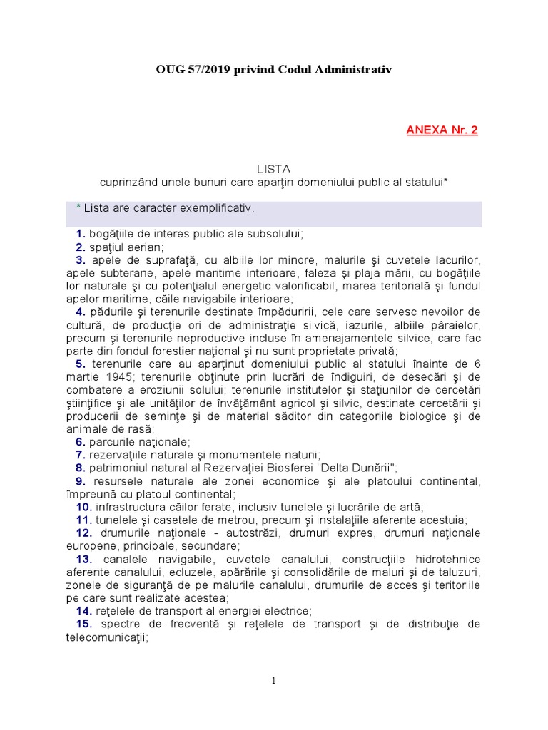 OUG 57 - 2019, Anexe 2,3,4 | PDF