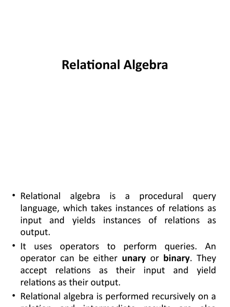 Presentation8 Relational Algebra | PDF | Relational Model ... Presentation8 Relational Algebra | PDF | Relational Model ...