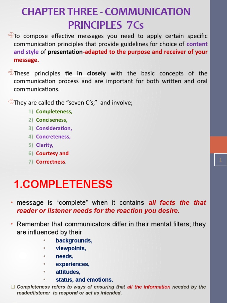 Chapter 3 - Communication Principles | PDF | Communication | Sentence ...