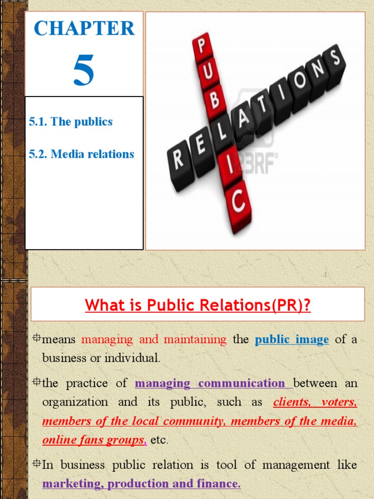 Chapter 5 - Public Relation | PDF | Public Relations | Mass Media