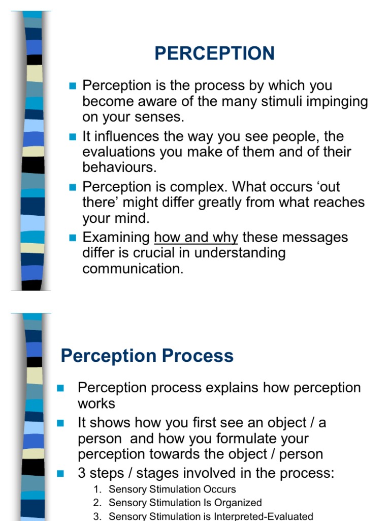 Lecture 13 Communication and Perception | PDF | Perception | Stereotypes