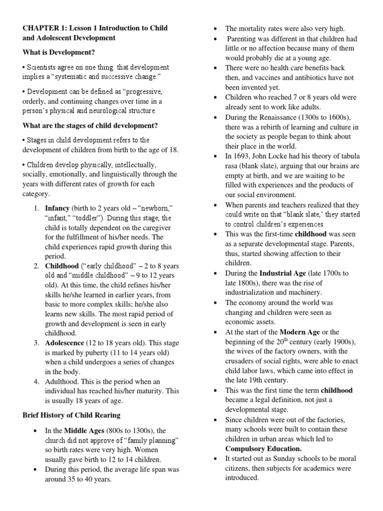 Chapter 1 | PDF | Child Development | Behaviorism