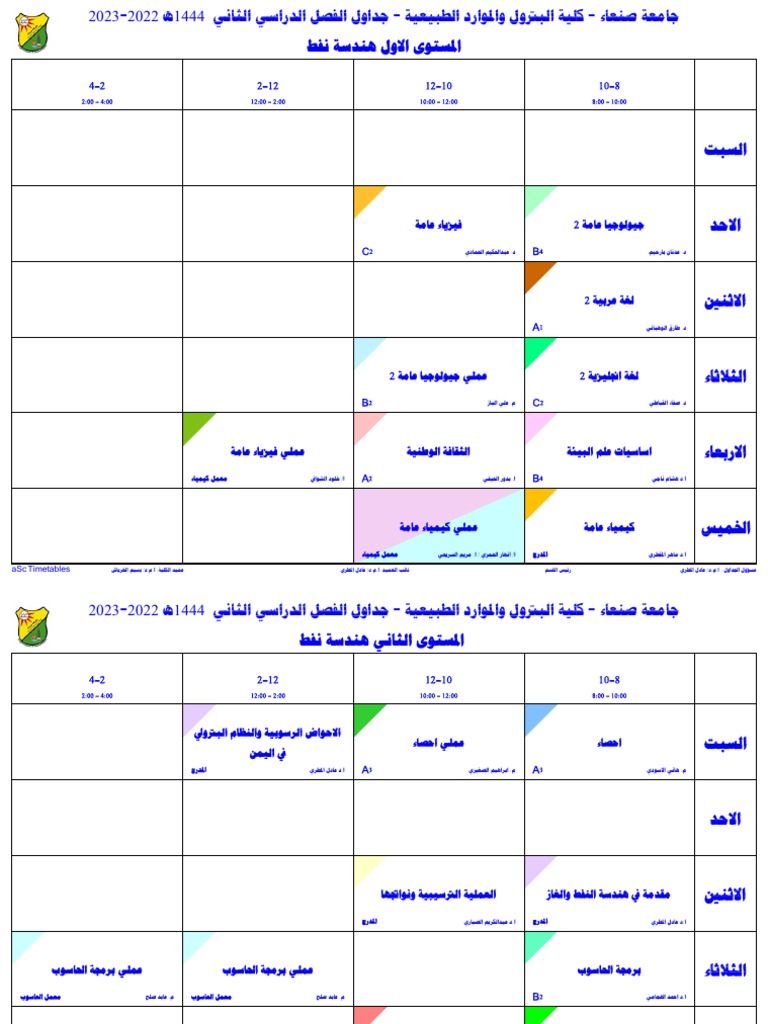 Final Tables 2nd 1444-2022-2023 | PDF