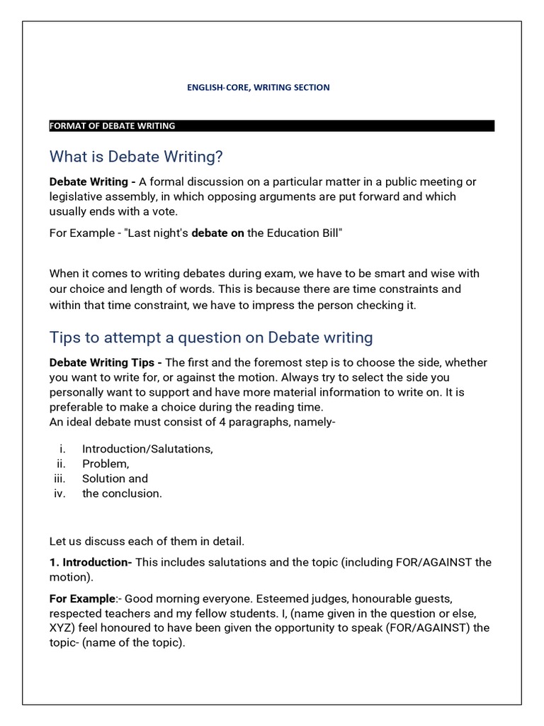 Debate Format With Example | PDF | Social Media | Popular Culture ...
