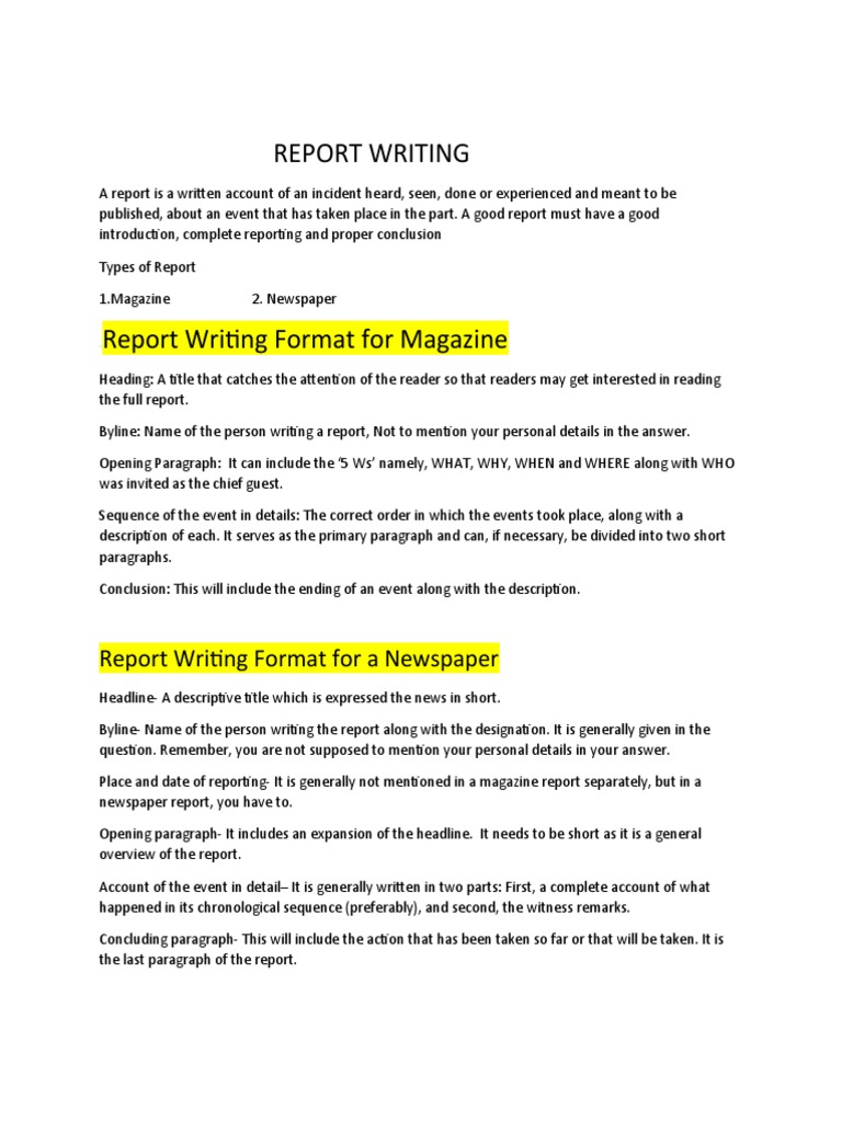 Report Writing | PDF