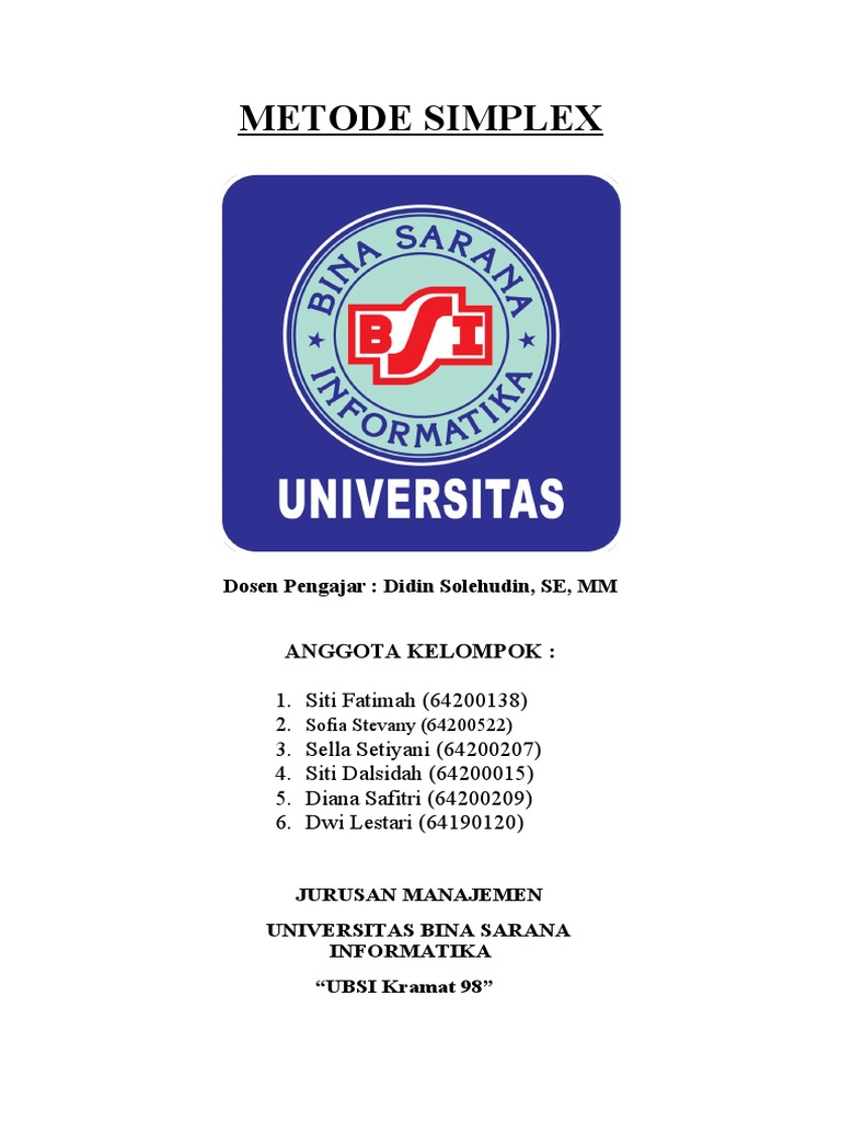 Metode Simplex - Revisi | PDF