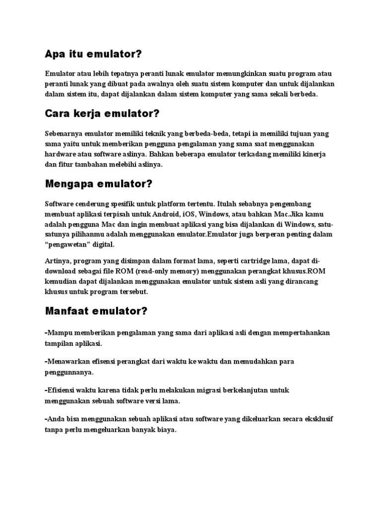 Tentang Emulator | PDF | Komputer