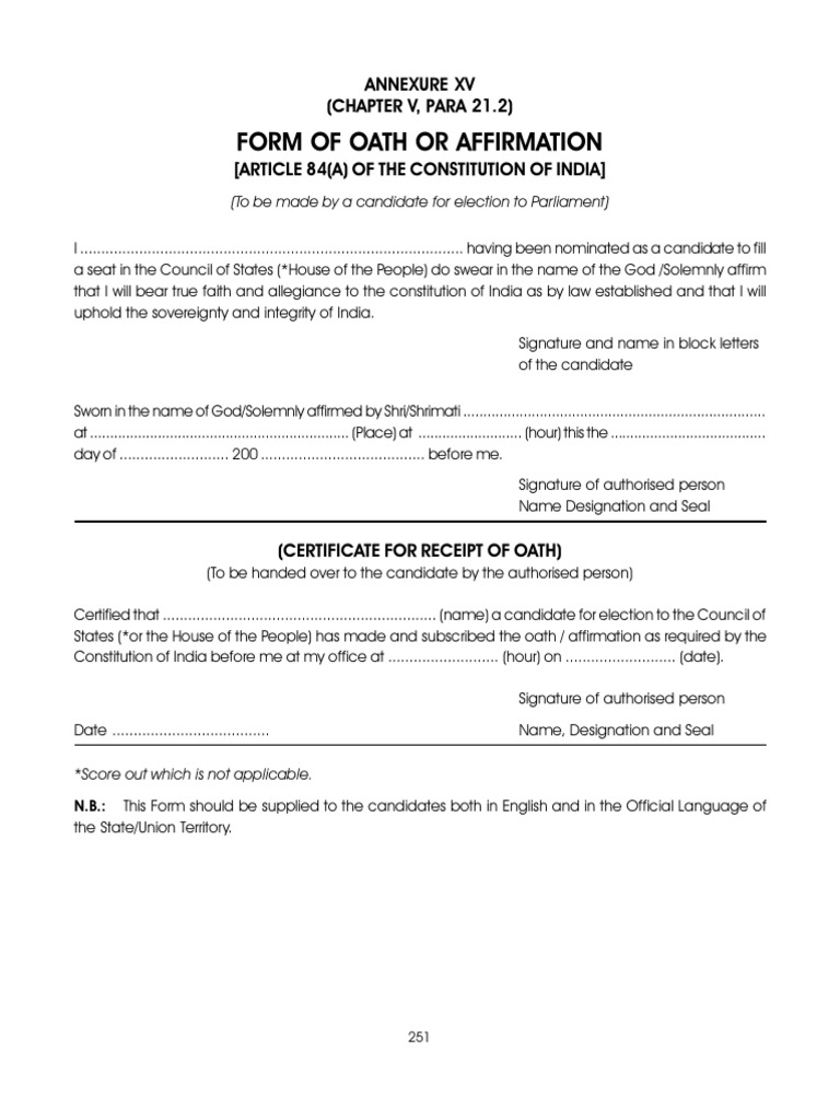 Form Oath | Download Free PDF | Oath Of Office | Government