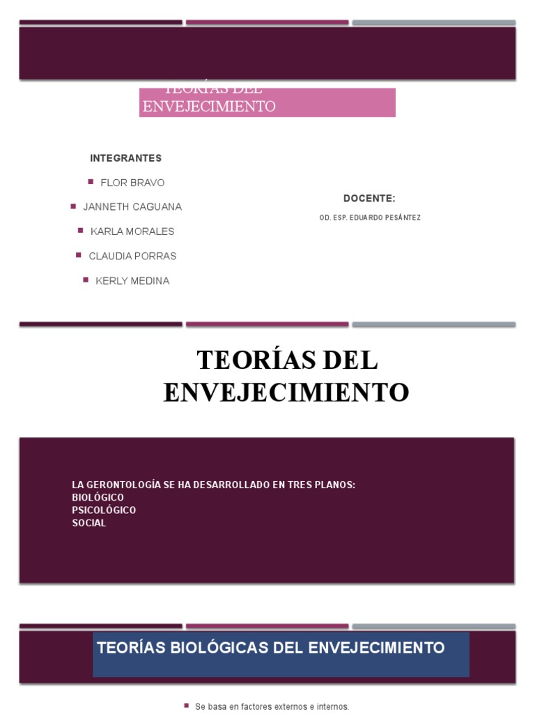 Teorias Del Envejecimiento y Odontología | PDF | Sistema inmune | Envejecimiento