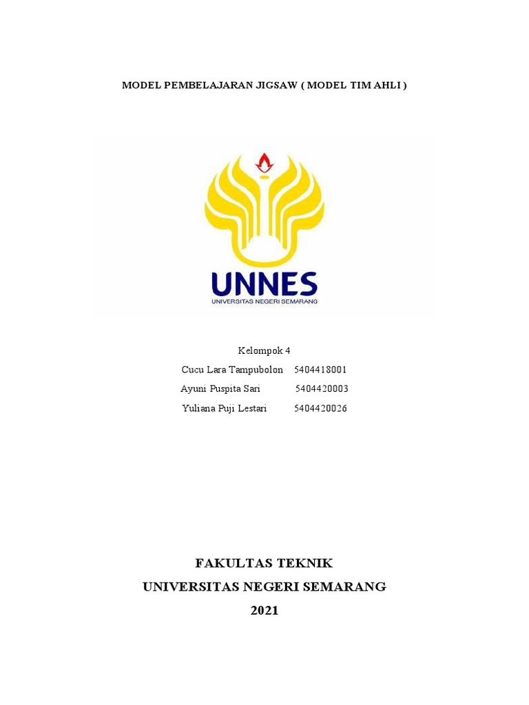 Draf Model Pembelajaran Jigsaw Fiks | PDF